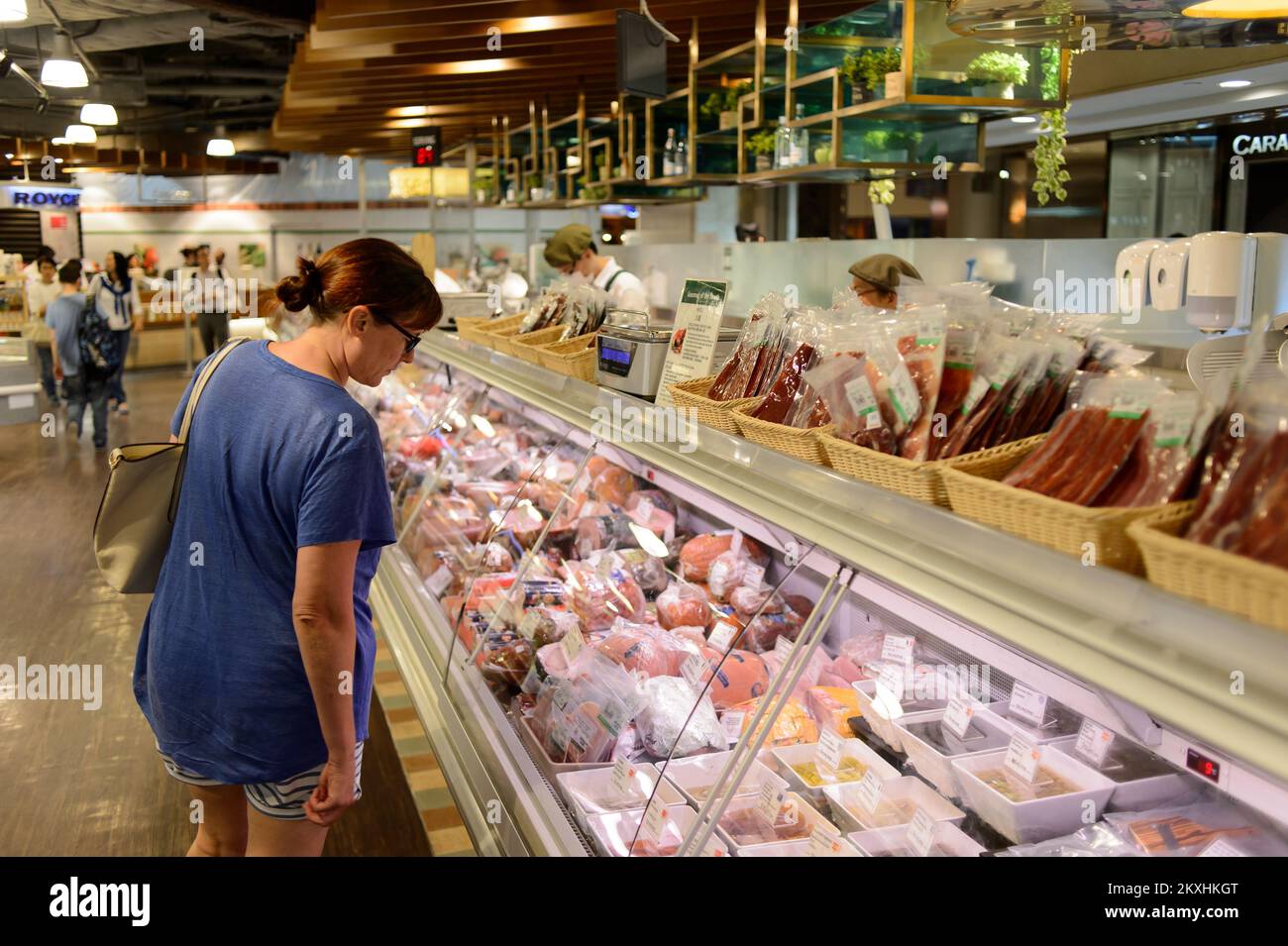 HONG KONG, CHINA - MAY 05, 2015: shopping center interior. In Hong Kong ...