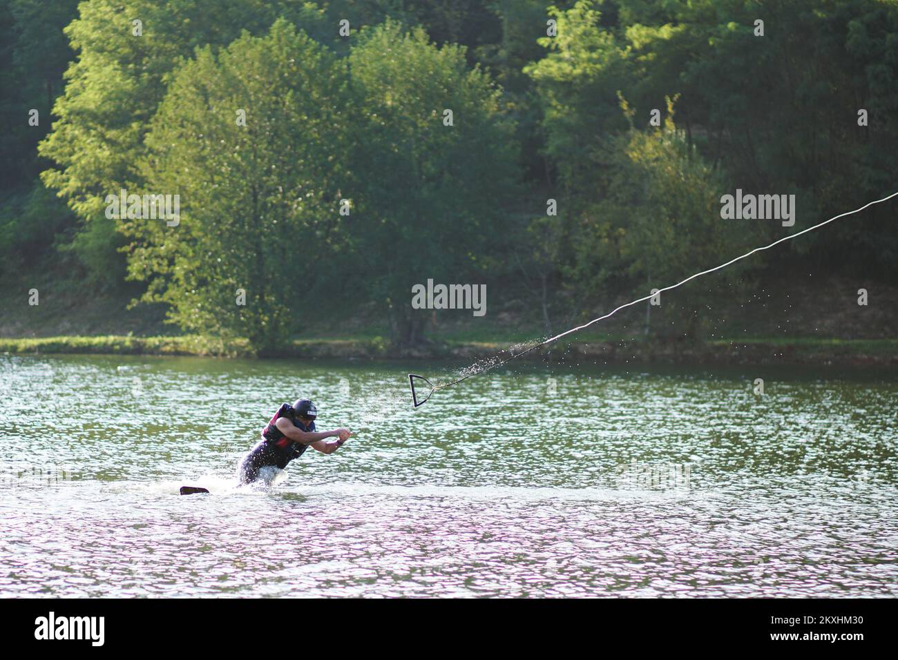 A man seen skiing on water at the Manjaca Tourist and Recreation Center ...