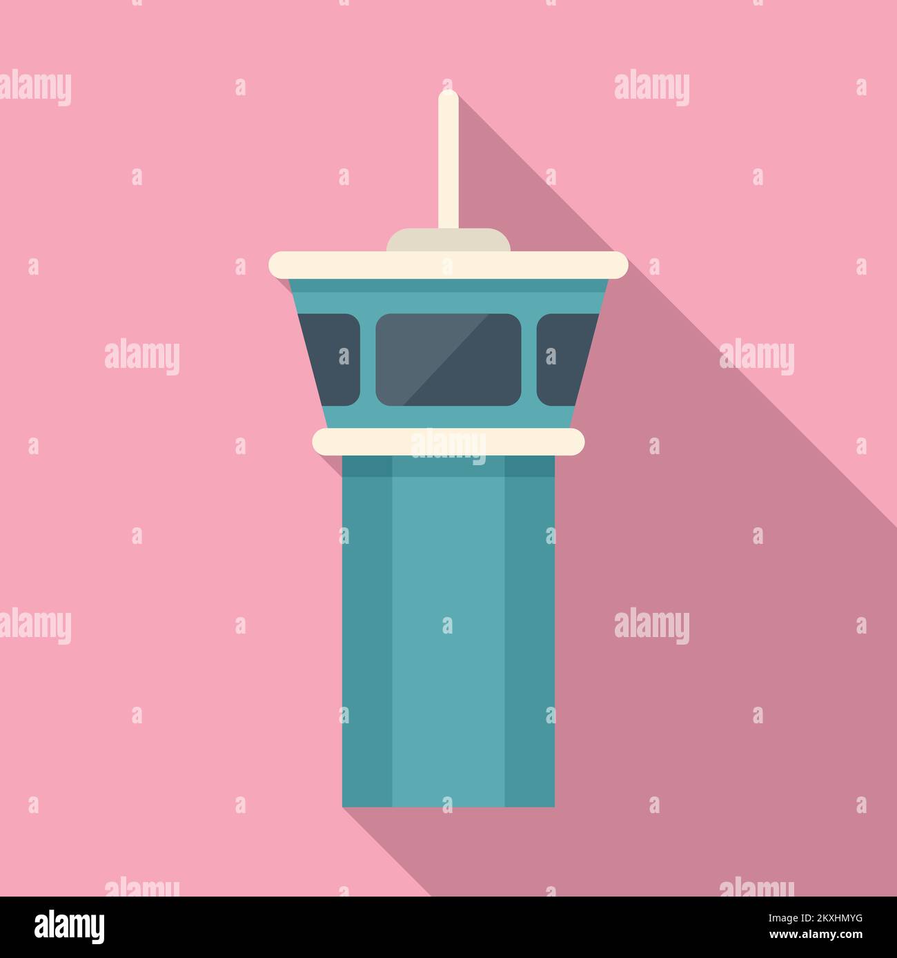 Airport tower icon flat vector. Airplane flight. Travel trip Stock ...