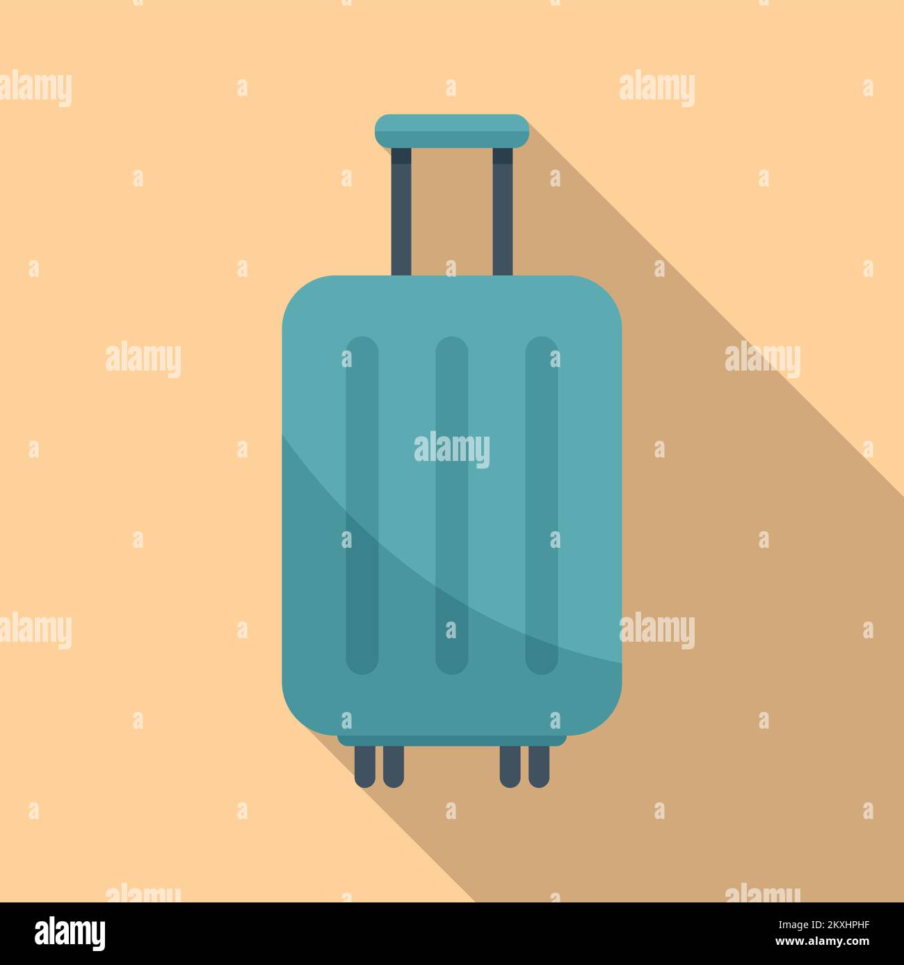 Travel luggage icon flat vector. Airport transfer. Traffic plane Stock ...