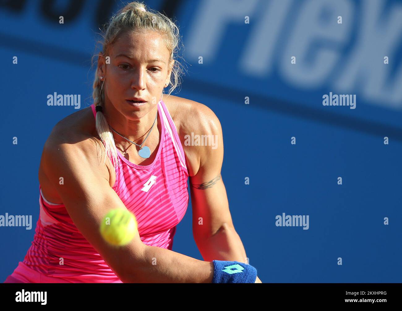 Tereza Mrdeza of Croatia in action during the final match of the 2020 ...
