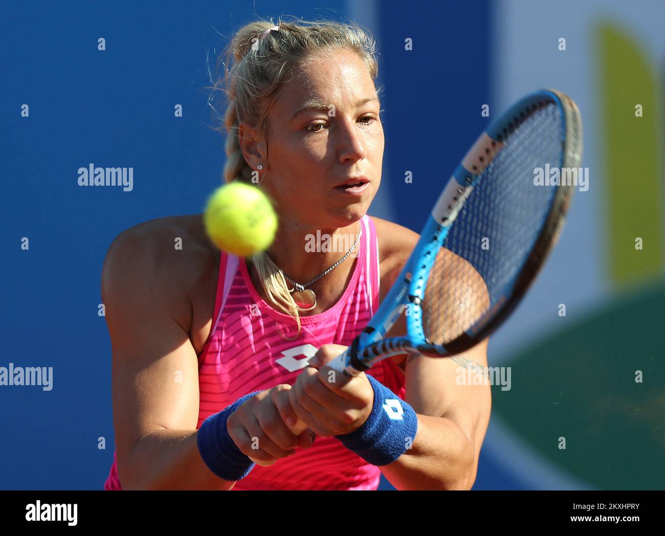 Tereza Mrdeza of Croatia in action during the final match of the 2020 ...