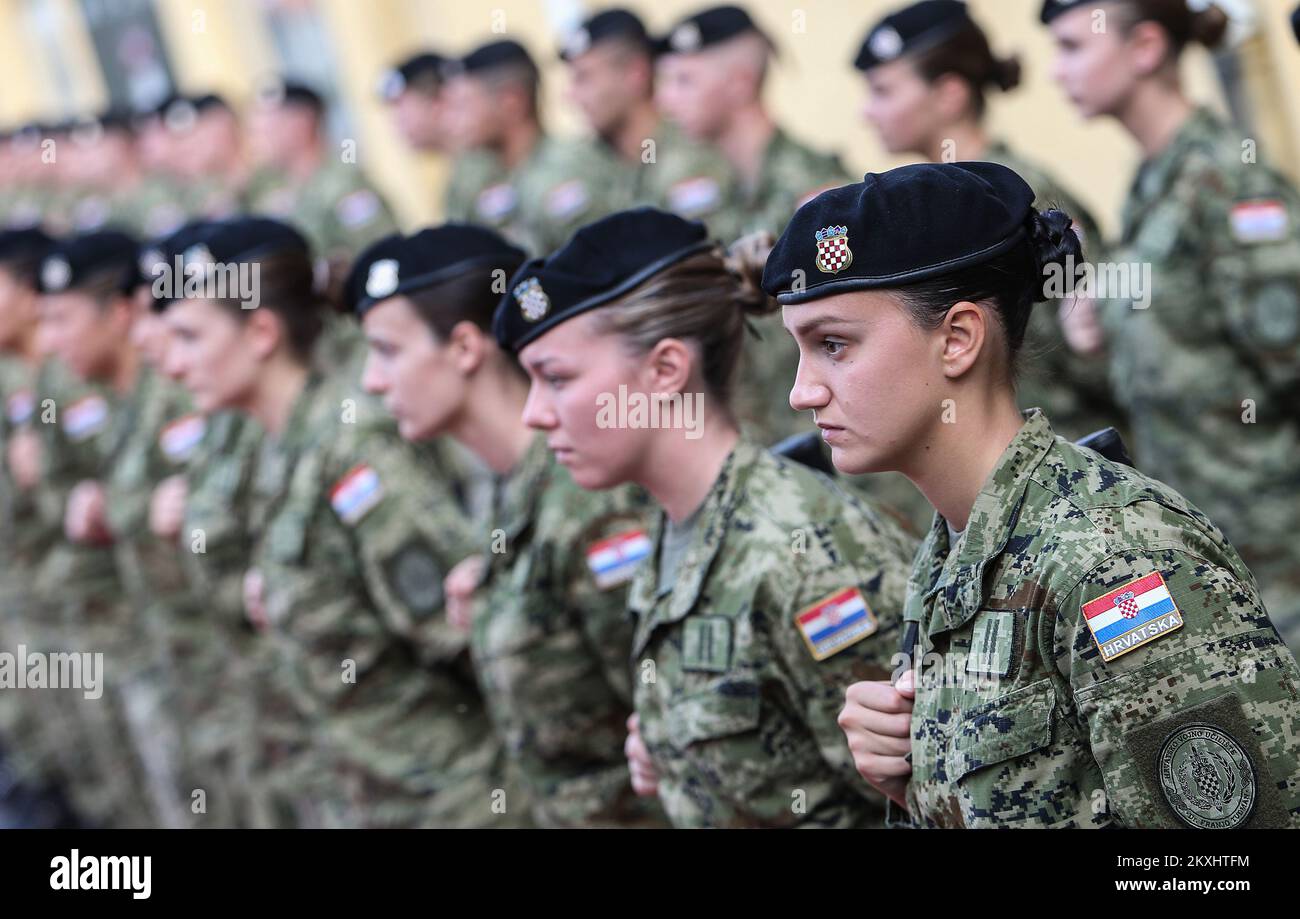 Croatian Army cadets during the formal oath-taking ceremony of the 18th ...