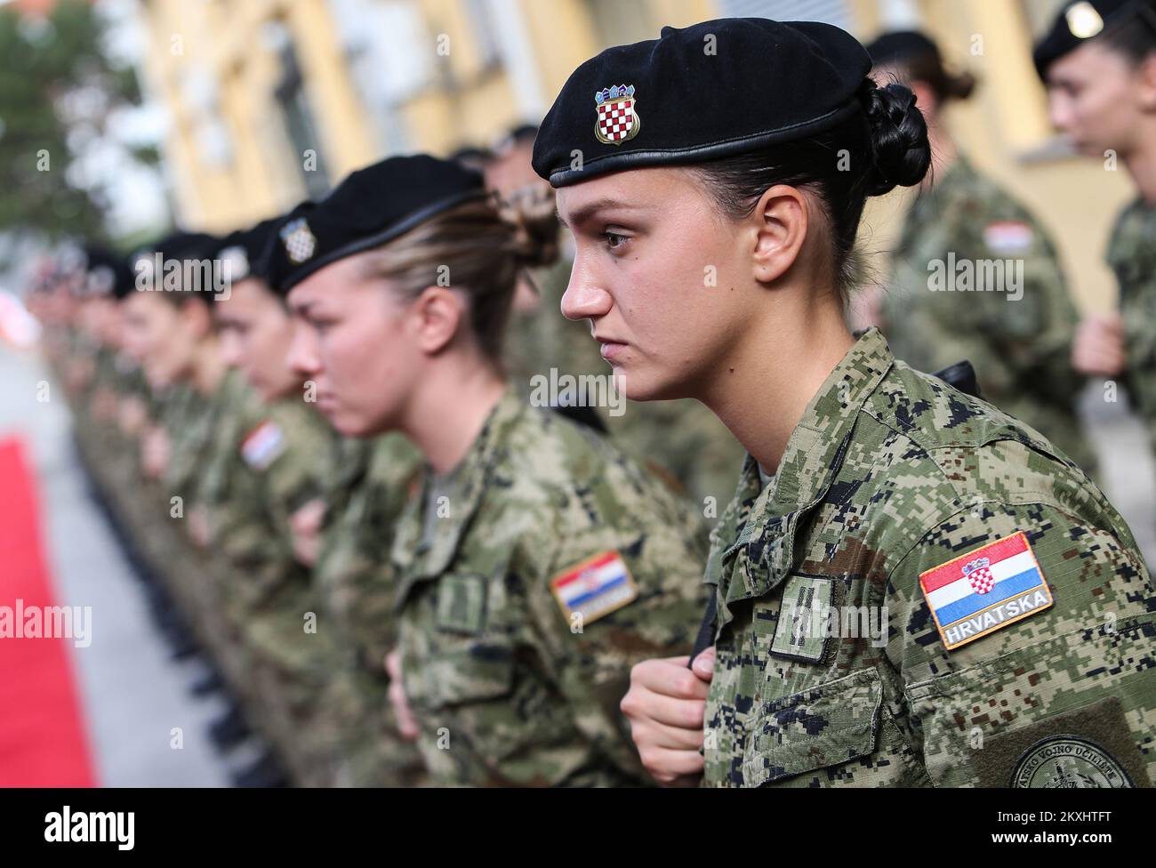 Croatian Army cadets during the formal oath-taking ceremony of the 18th ...
