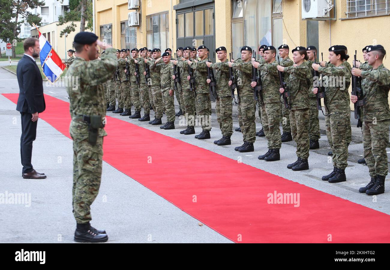 The Croatian Defence Minister Mario Banozic during the formal oath ...