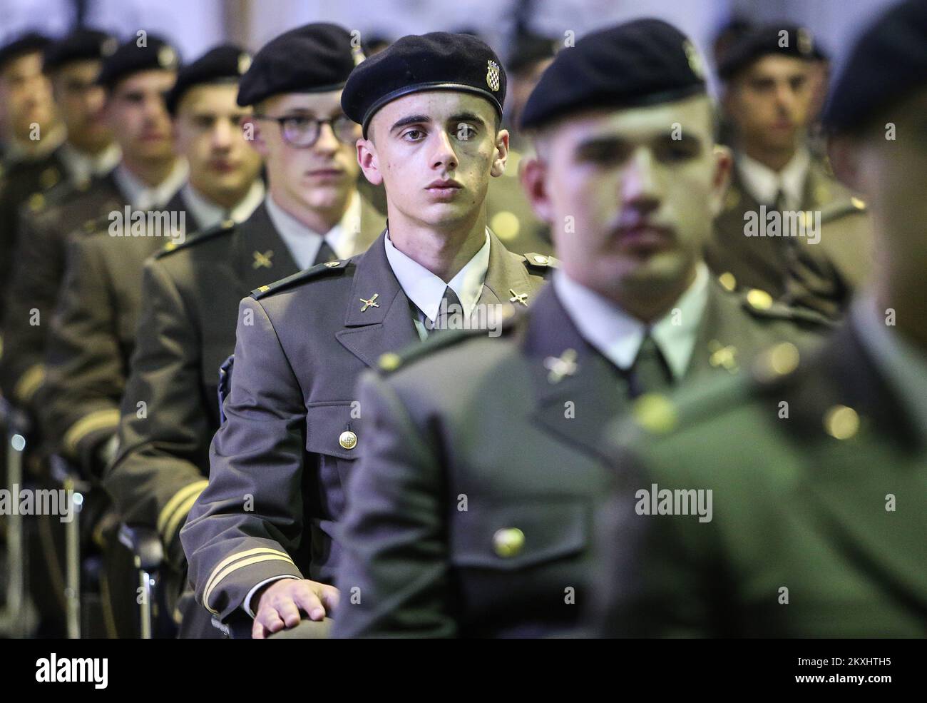 Croatian Army cadets during the formal oath-taking ceremony of the 18th ...