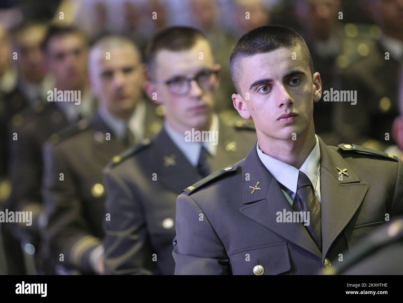 Croatian Army cadets during the formal oath-taking ceremony of the 18th ...