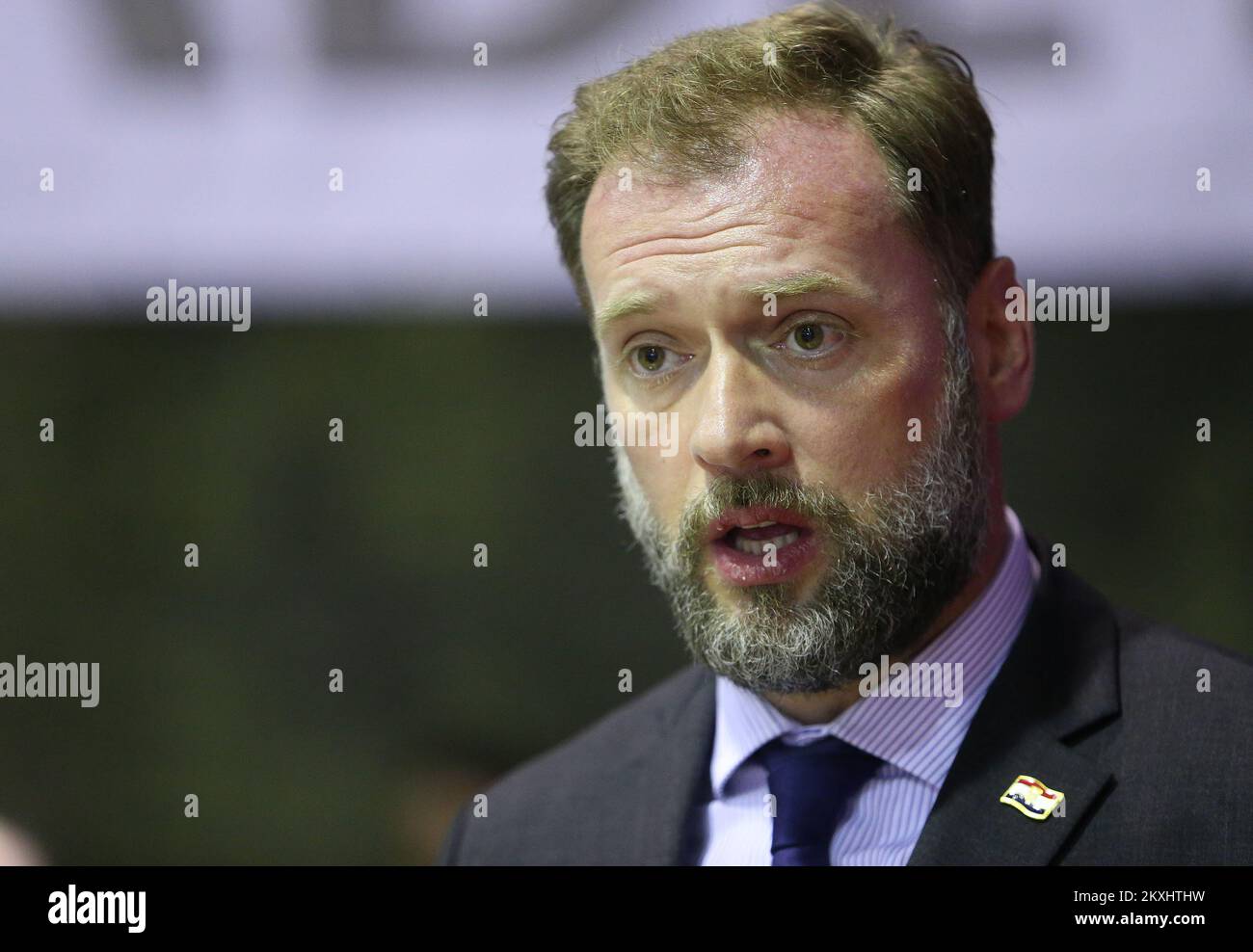 The Croatian Defence Minister Mario Banozic during the formal oath ...