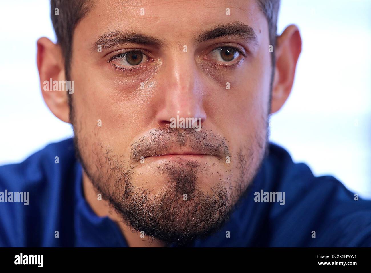 Team captain Arijan Ademi at press conference of Dinamo football club ...