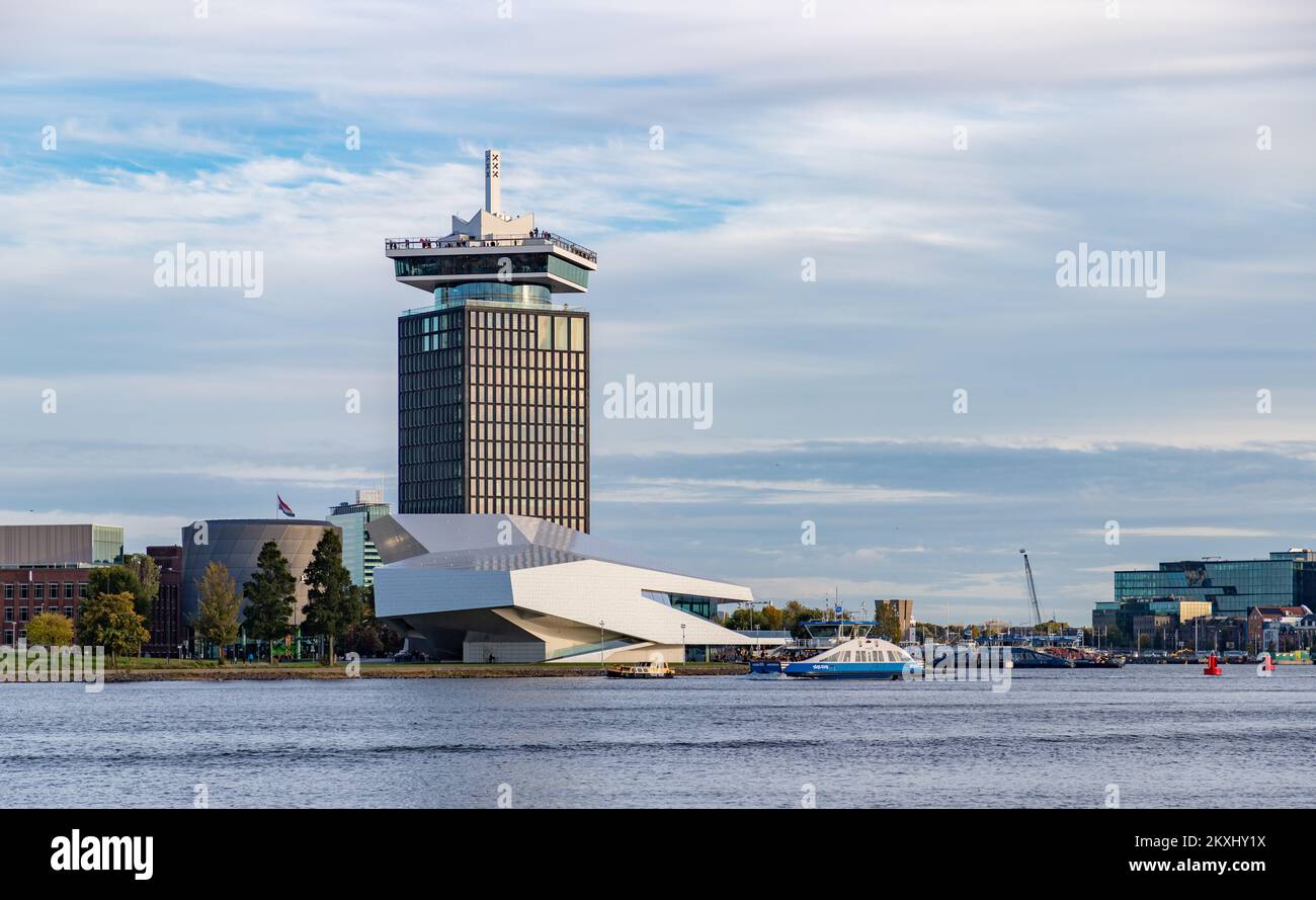 A picture of the Eye Film Museum and the A'DAM Tower Stock Photo - Alamy
