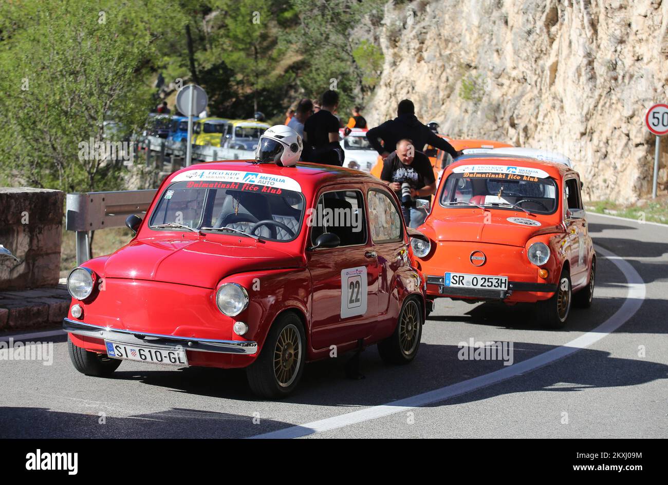 Fiat 500 oldtimer car is pictured during a 4th Fiat 500 Super Cup rally ...