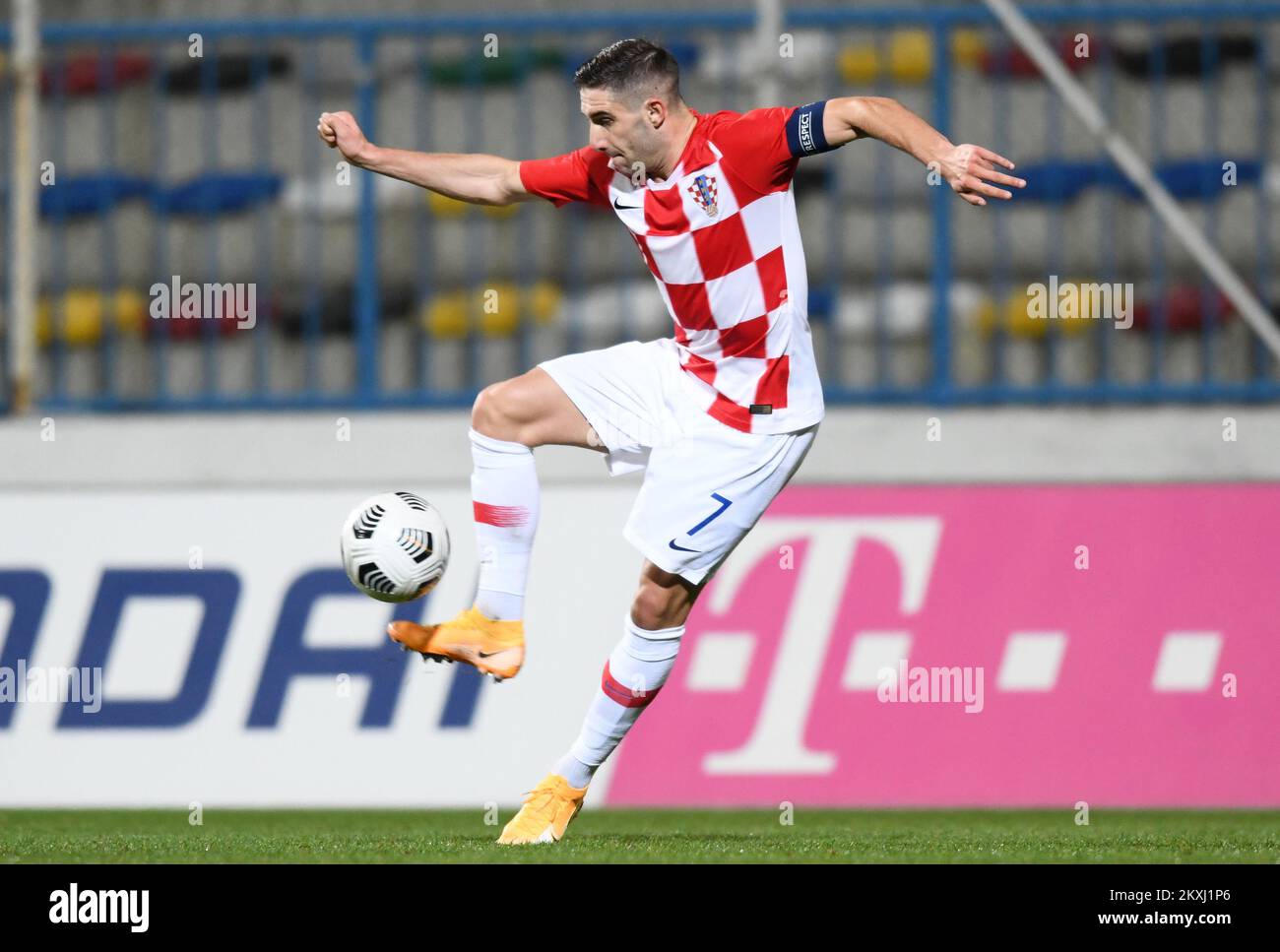 Luka Ivanusec of Croatia controls a ball during the 2021 UEFA European ...