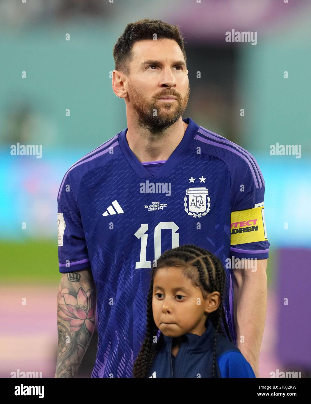 Argentina's Lionel Messi lineup before the FIFA World Cup Group C match ...