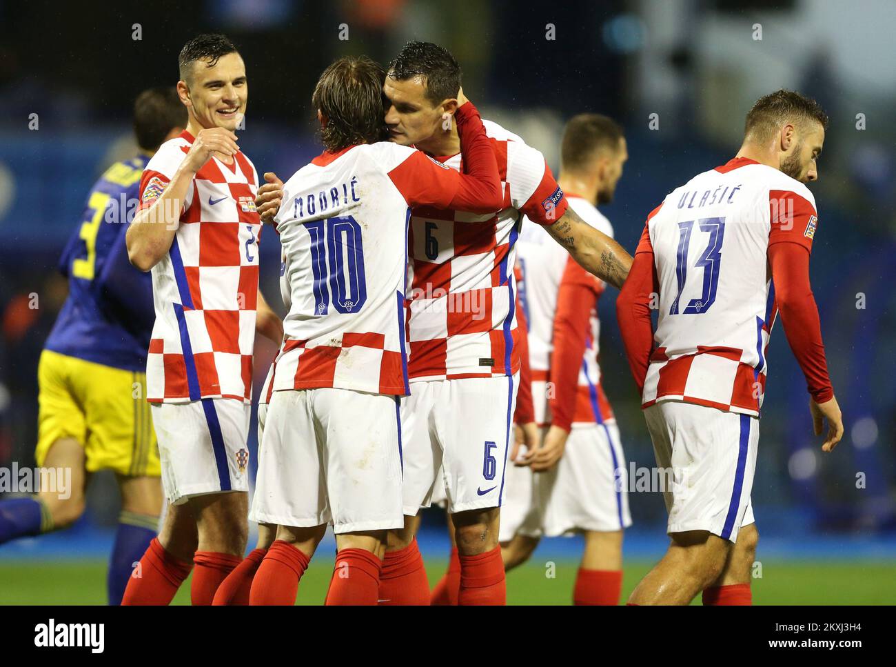 ZAGREB, CROATIA - OCTOBER 11: Croatian players celebrates during the ...