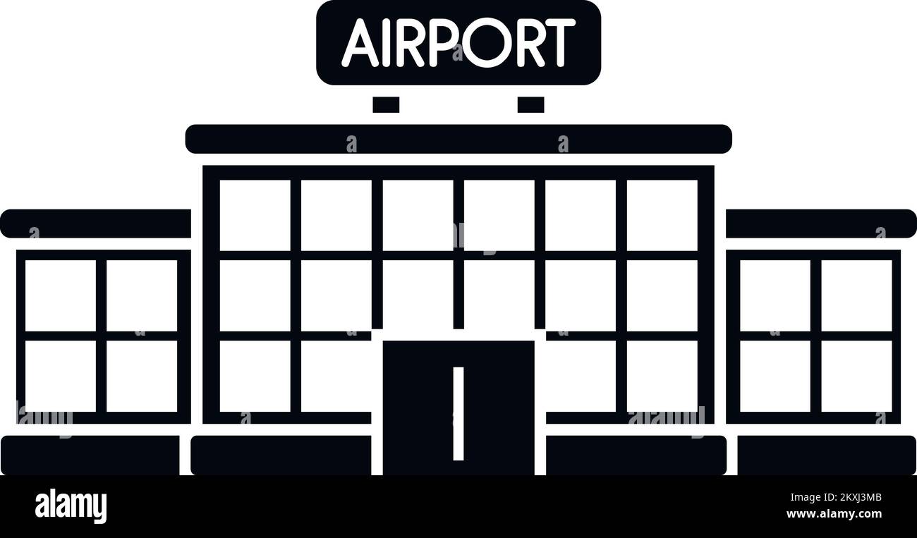 Airport building icon simple vector. Flight travel. Plane trip Stock ...