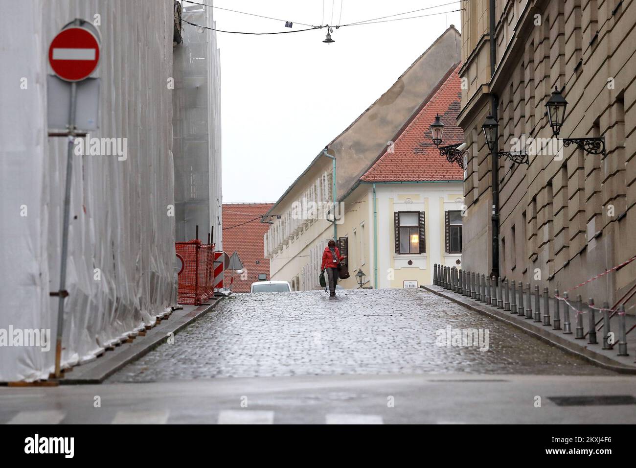 The police fenced off St Marks Square after yesterday's shooting, in ...
