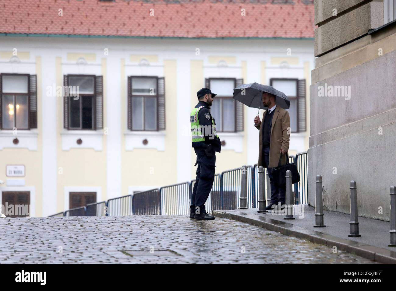 The police fenced off St Marks Square after yesterday's shooting, in ...