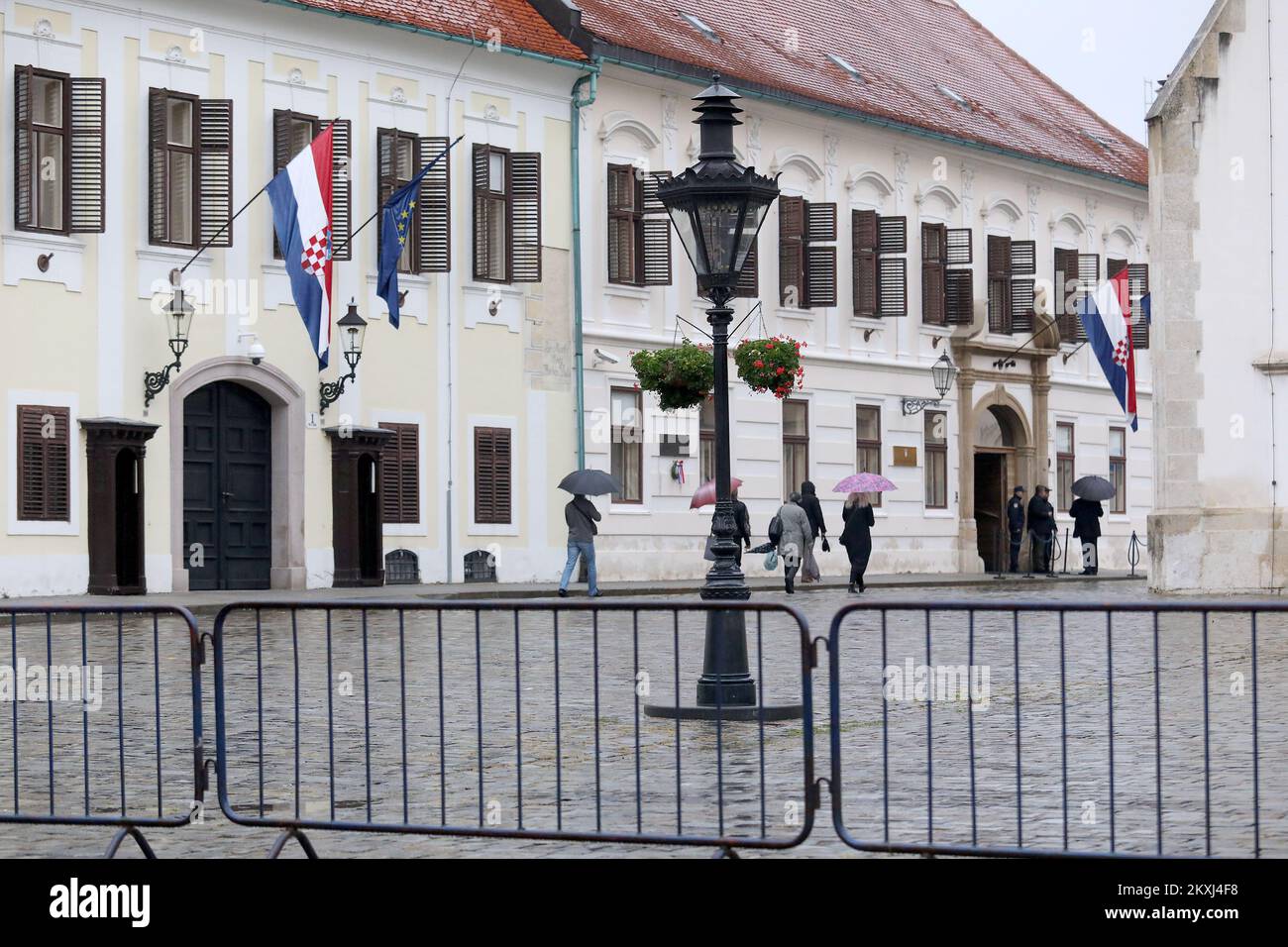 The police fenced off St Marks Square after yesterday's shooting, in ...