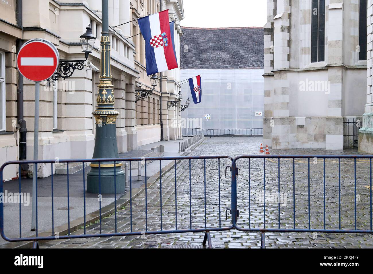 The police fenced off St Marks Square after yesterday's shooting, in ...