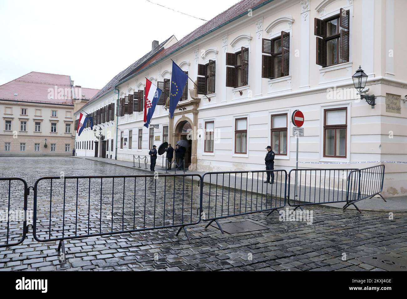 The police fenced off St Marks Square after yesterday's shooting, in ...