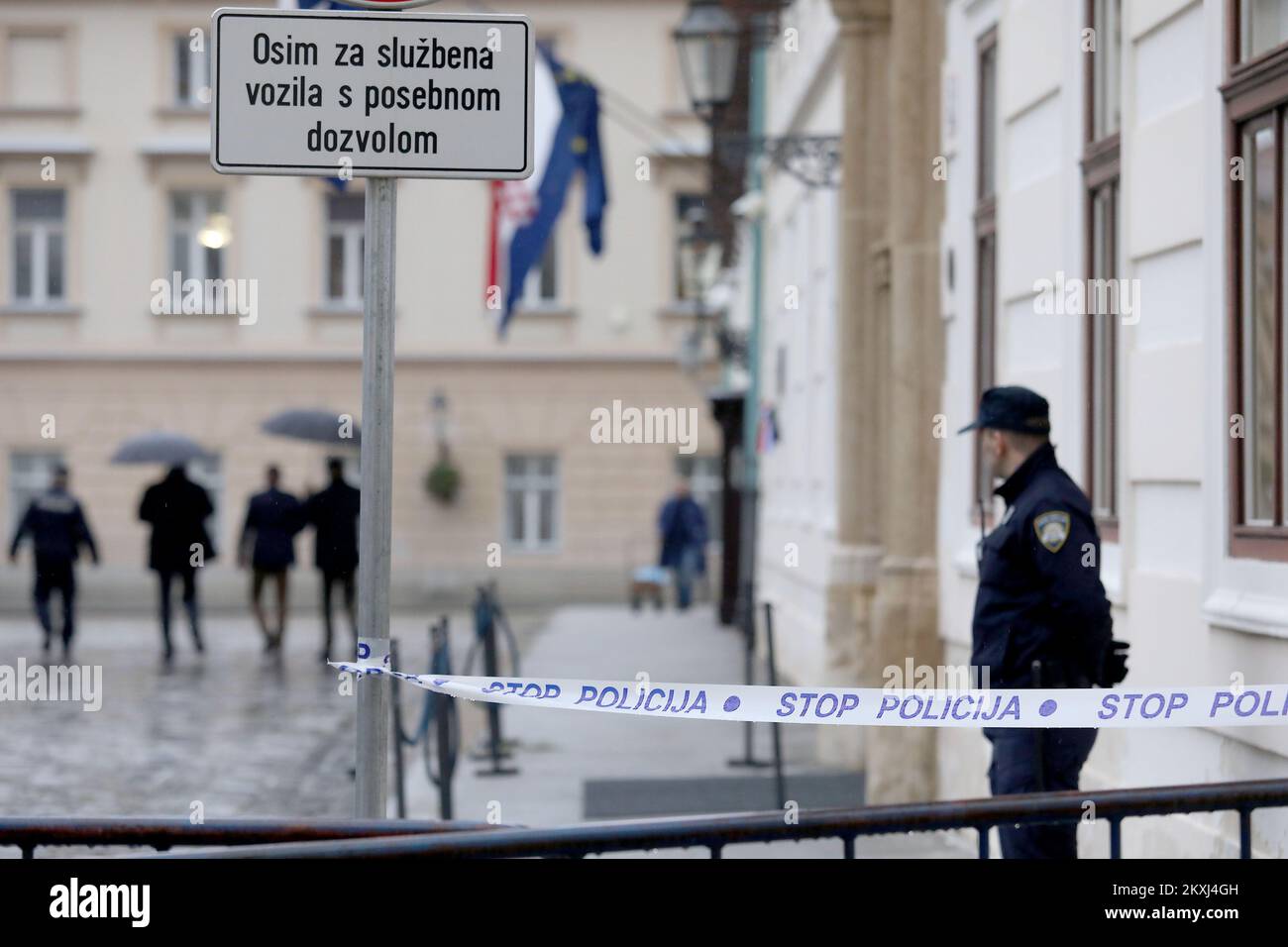 The police fenced off St Marks Square after yesterday's shooting, in ...