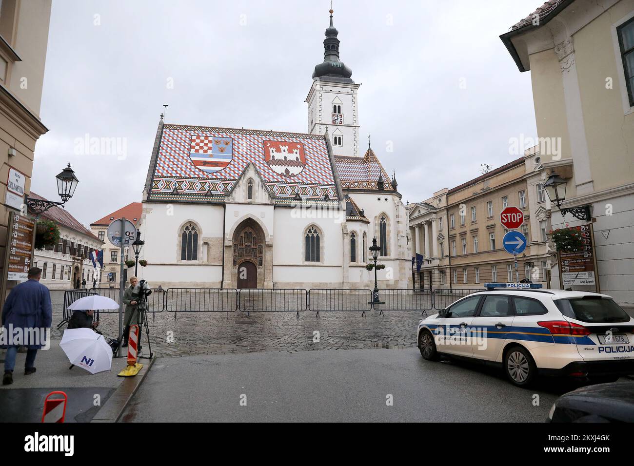 The police fenced off St Marks Square after yesterday's shooting, in ...