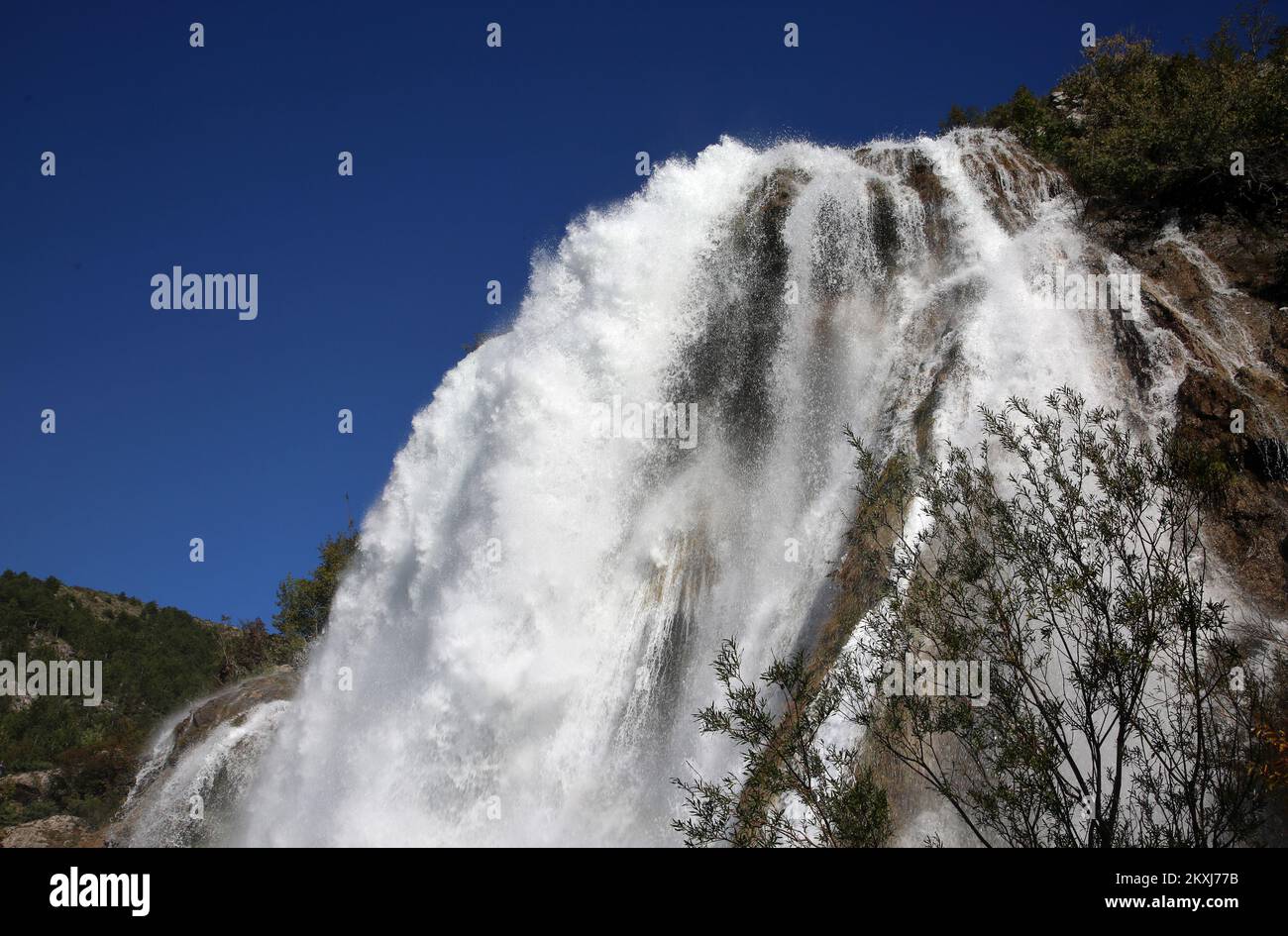 Picture shows Krcic Waterfall, in Knin, Croatia, on October 18,2020 ...