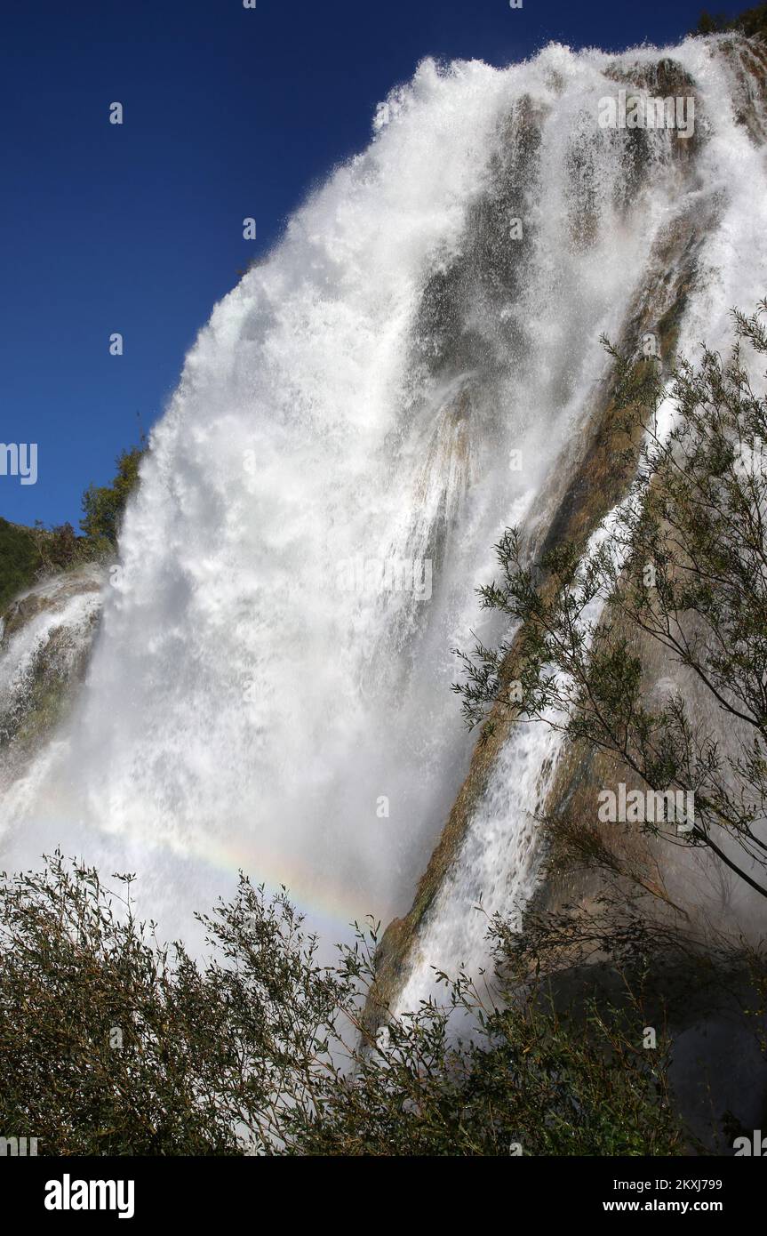 Picture shows Krcic Waterfall, in Knin, Croatia, on October 18,2020 ...