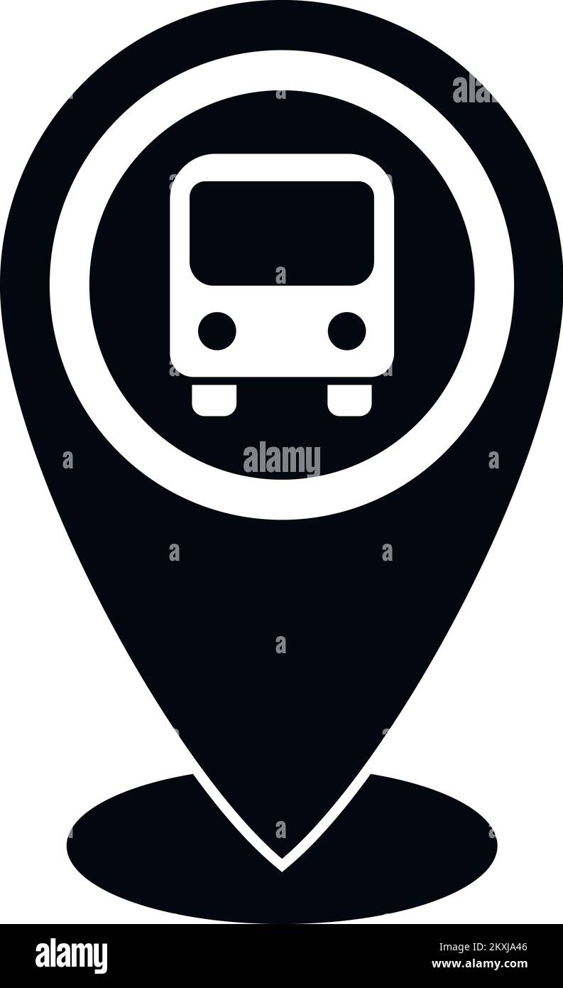 Bus station location icon simple vector. Airport transfer. Hotel ...