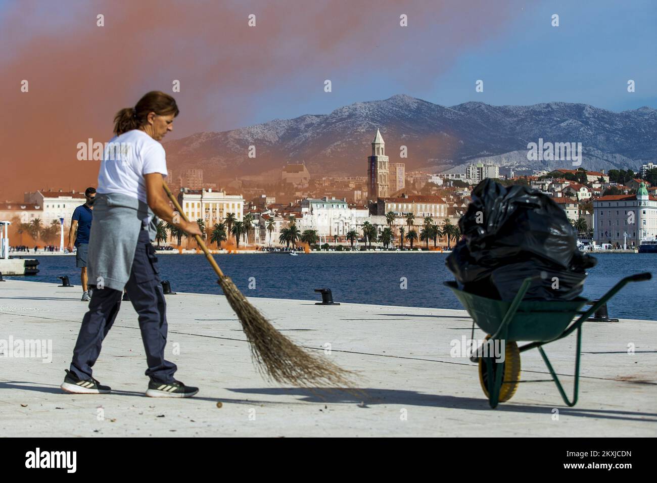 Torcida, Hajduk Split supporters group lit torches on the Split ...