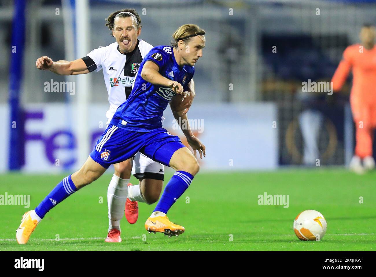 Christopher Wernitznig of Wolfsberger AC and Lovro Majer of GNK Dinamo ...
