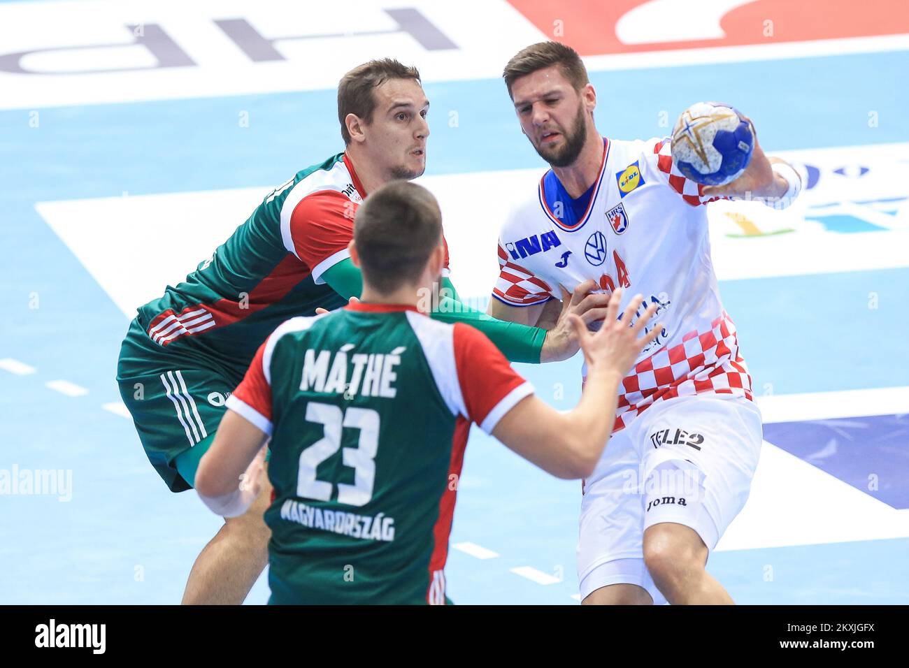 Sime Ivic of Croatia during round 2 of the EHF EURO 2022 Qualifiers ...