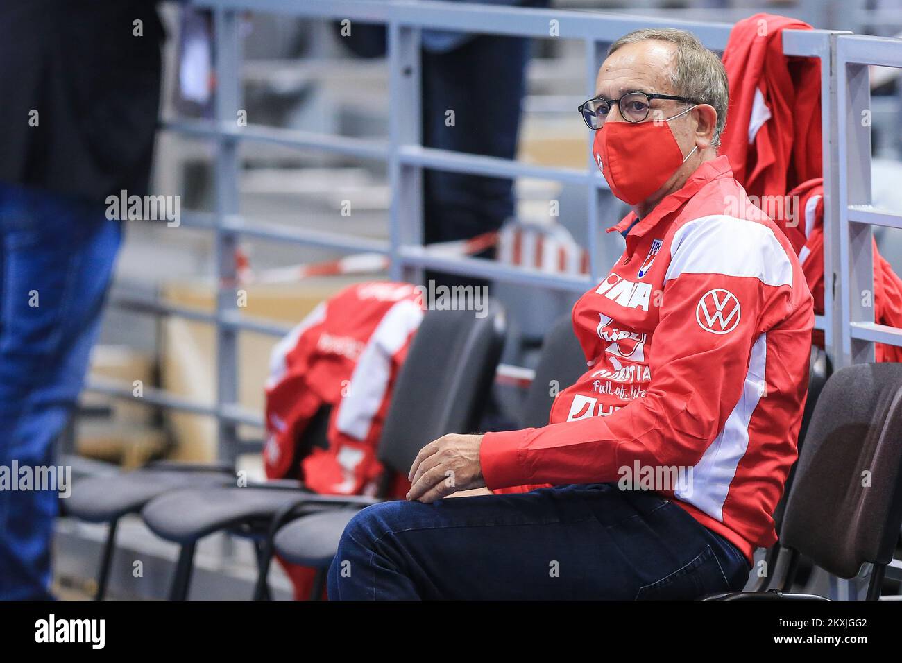 Croatian national coach Lino Cervar during round 2 of the EHF EURO 2022 ...