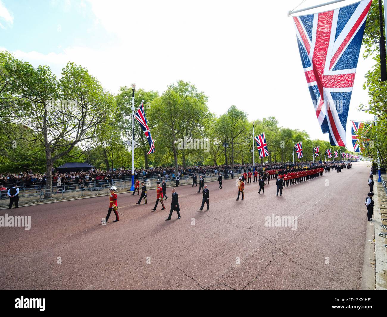 The Royal party made up of King Charles III, Princess Anne the Princess ...