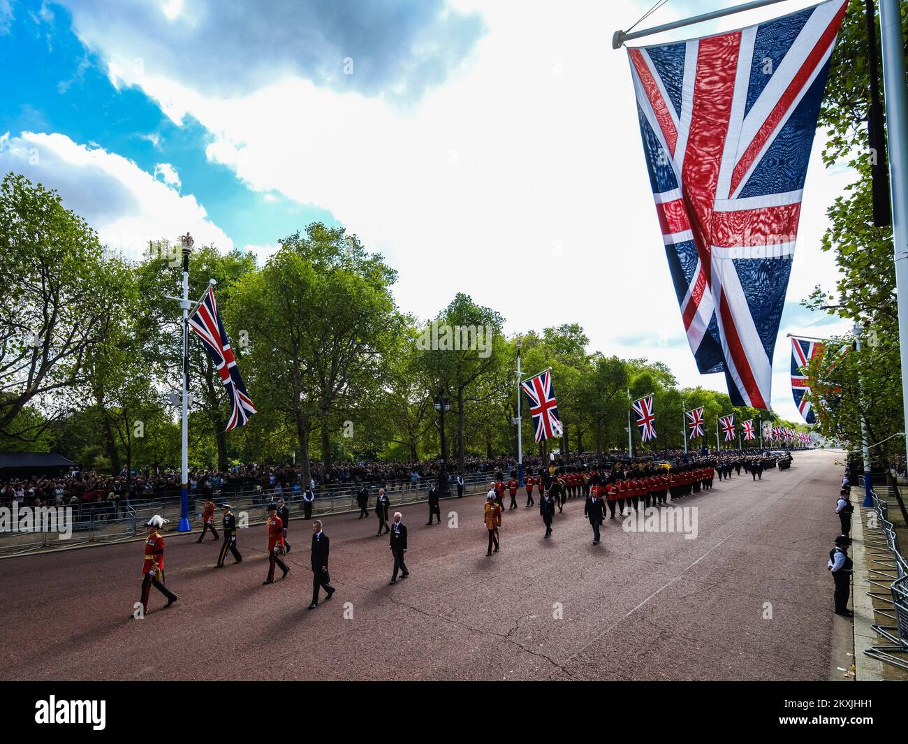 The Royal party made up of King Charles III, Princess Anne the Princess ...