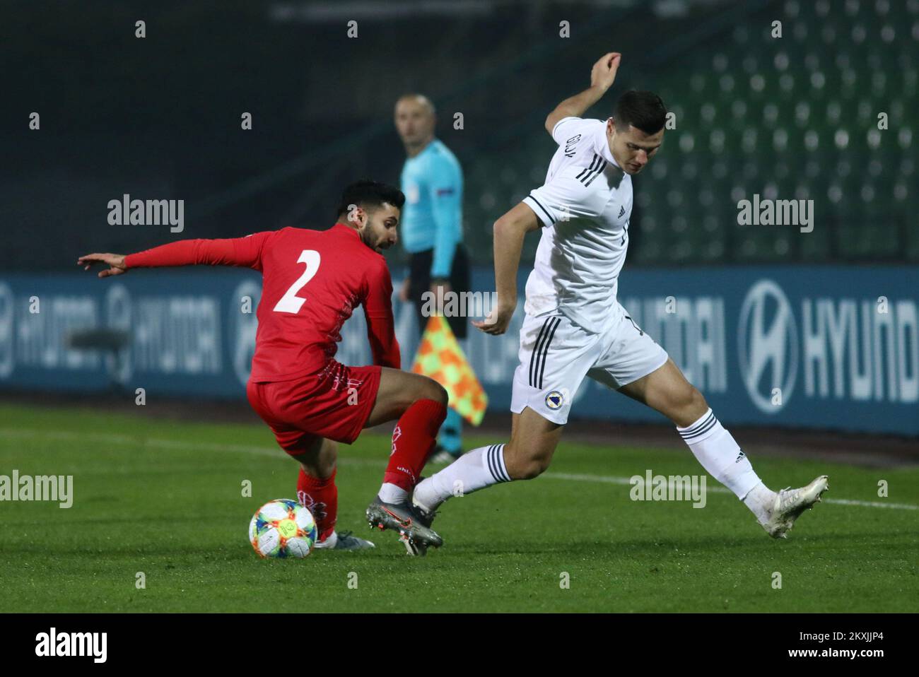 Sadegh Moharrami in action during friendly match between Bosnia and ...