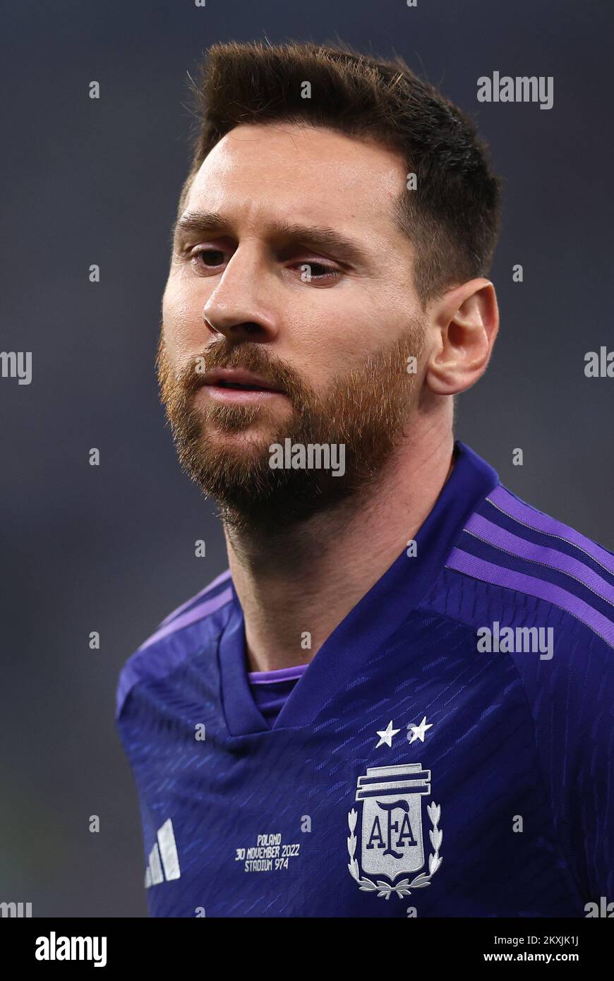 Doha, Qatar. 30th Nov, 2022. Lionel Messi of Argentina during the FIFA ...