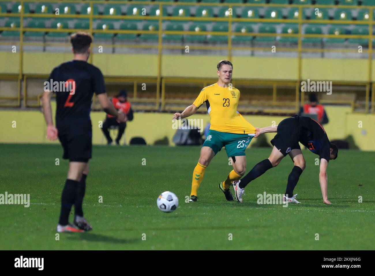 Linas Megelaitis of Lithuania and Kristijan Bistrovic of Croatia ...
