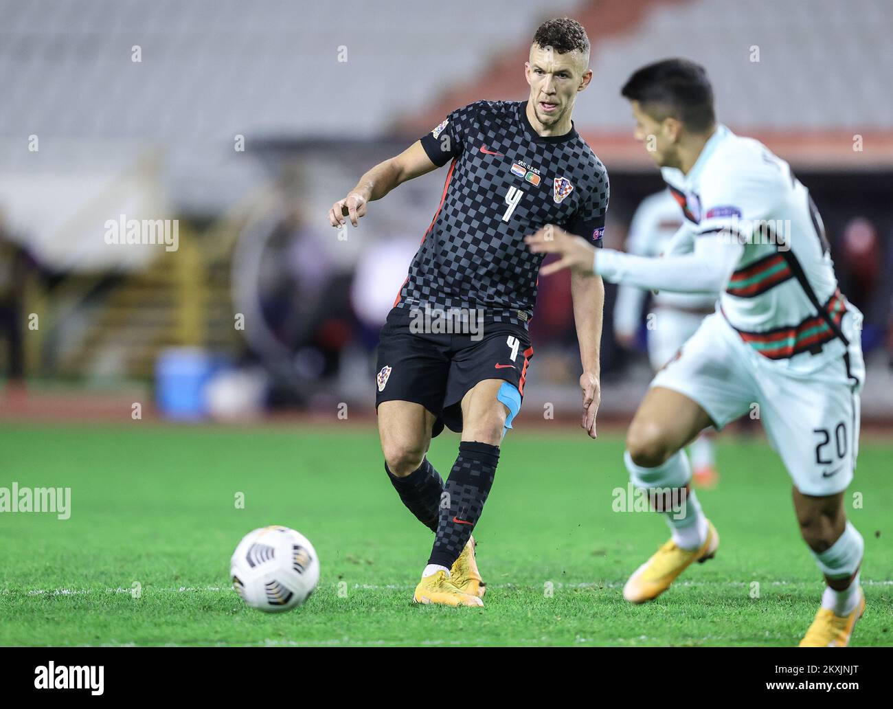 Ivan Perisic of Croatia controls the ball during the UEFA Nations ...