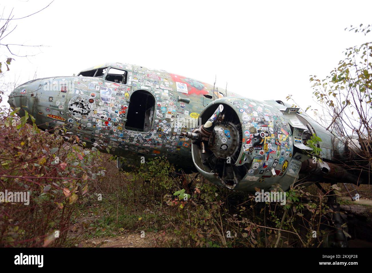 Abandoned Douglas C-47 at Zeljava Airforce Base, situated on the border ...
