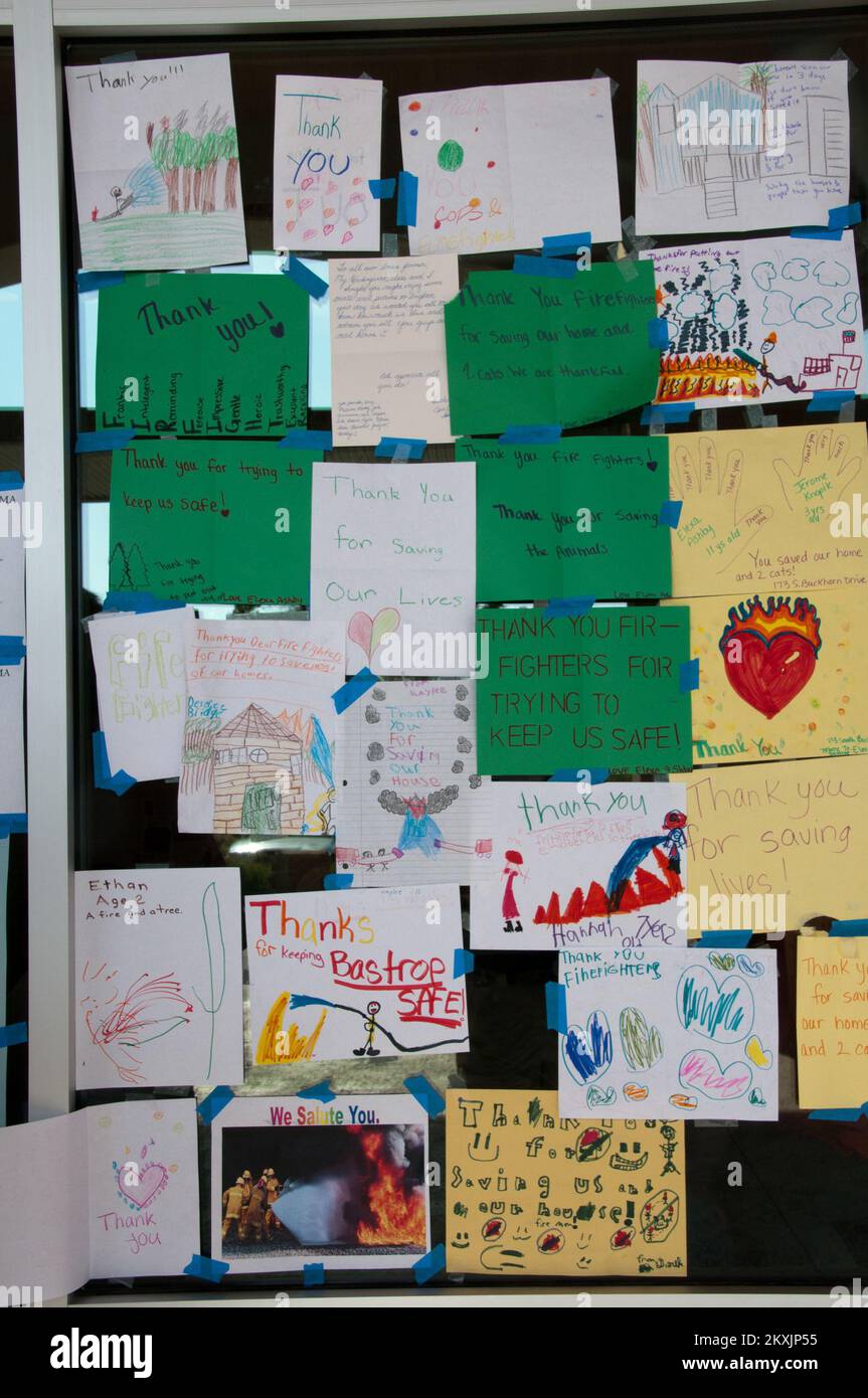 011091311 Thank you notes from survivors of the Bastrop fires. Texas ...