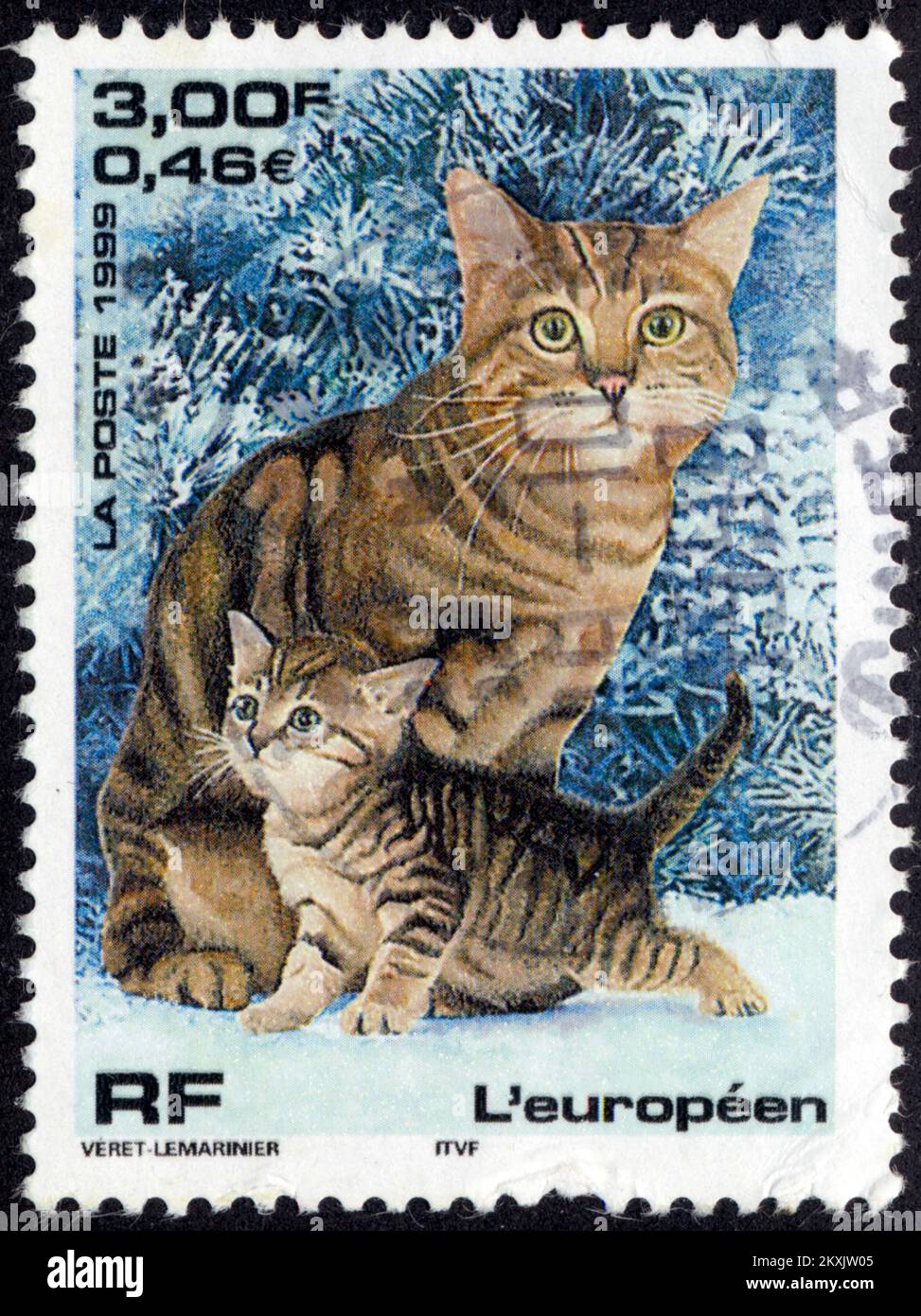 TIMBRE OBLITÉRÉ L'EUROPÉEN. RF. LA POSTE. 3,00F. 0,46 €. 1999 Stock ...