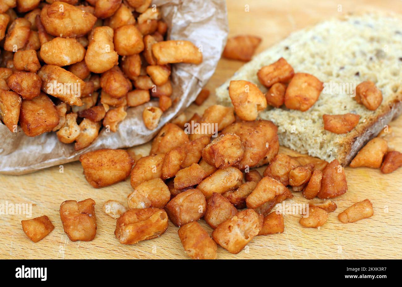 Cvarci ( pork crisps) are pictured in Karlovac, Croatia on December 17 ...