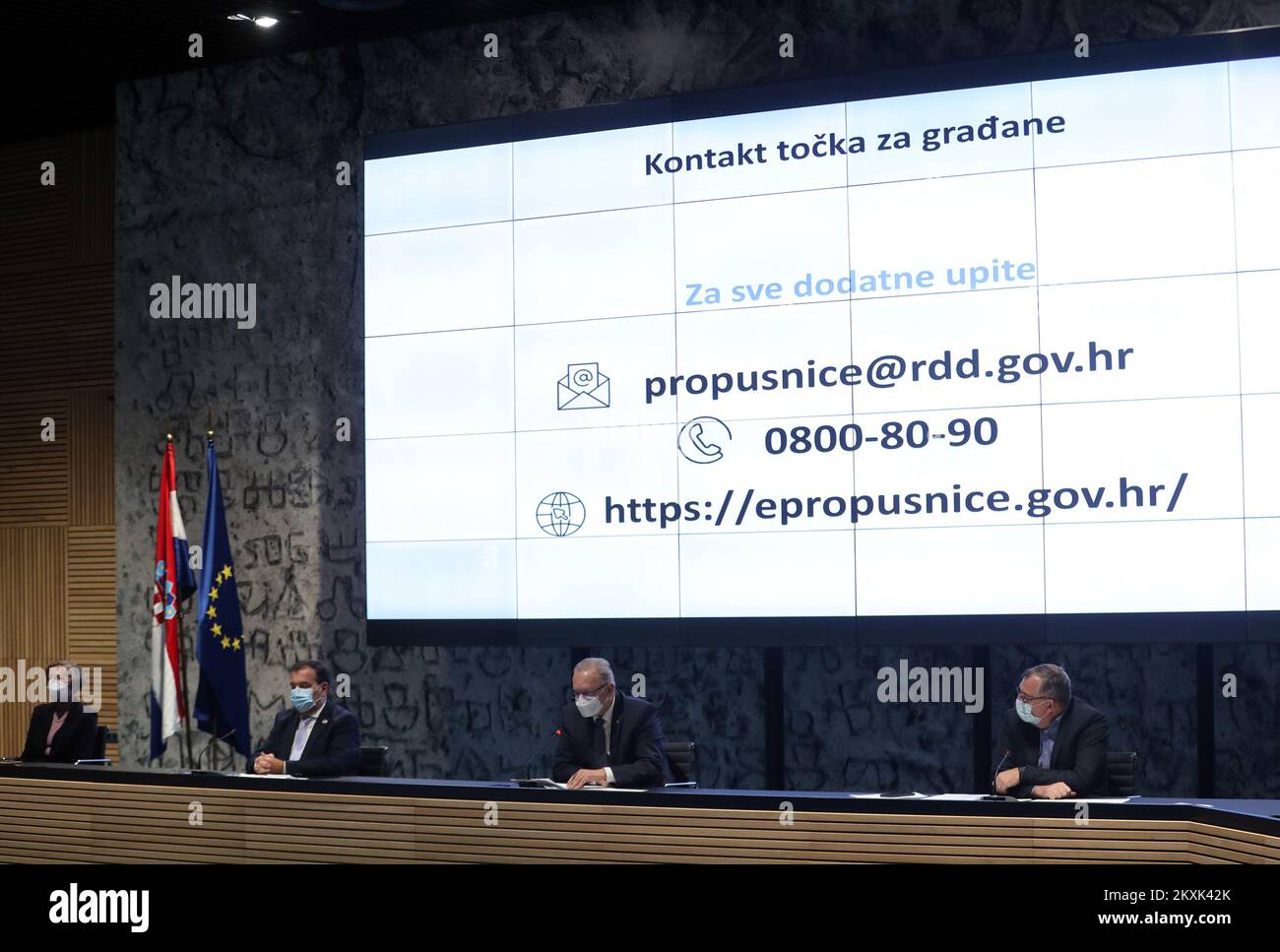 Alemka Markotic, Health minister Vili Beros, Davor Bozinovic and ...