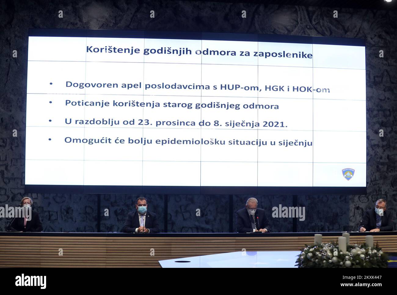 Alemka Markotic, Health minister Vili Beros, Davor Bozinovic and ...