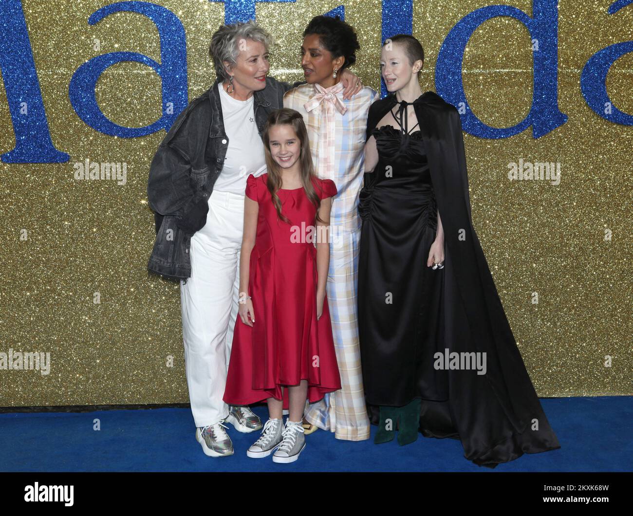 London, UK. Emma Thompson, Alisha Weir, Sindhu Vee and Andrea ...