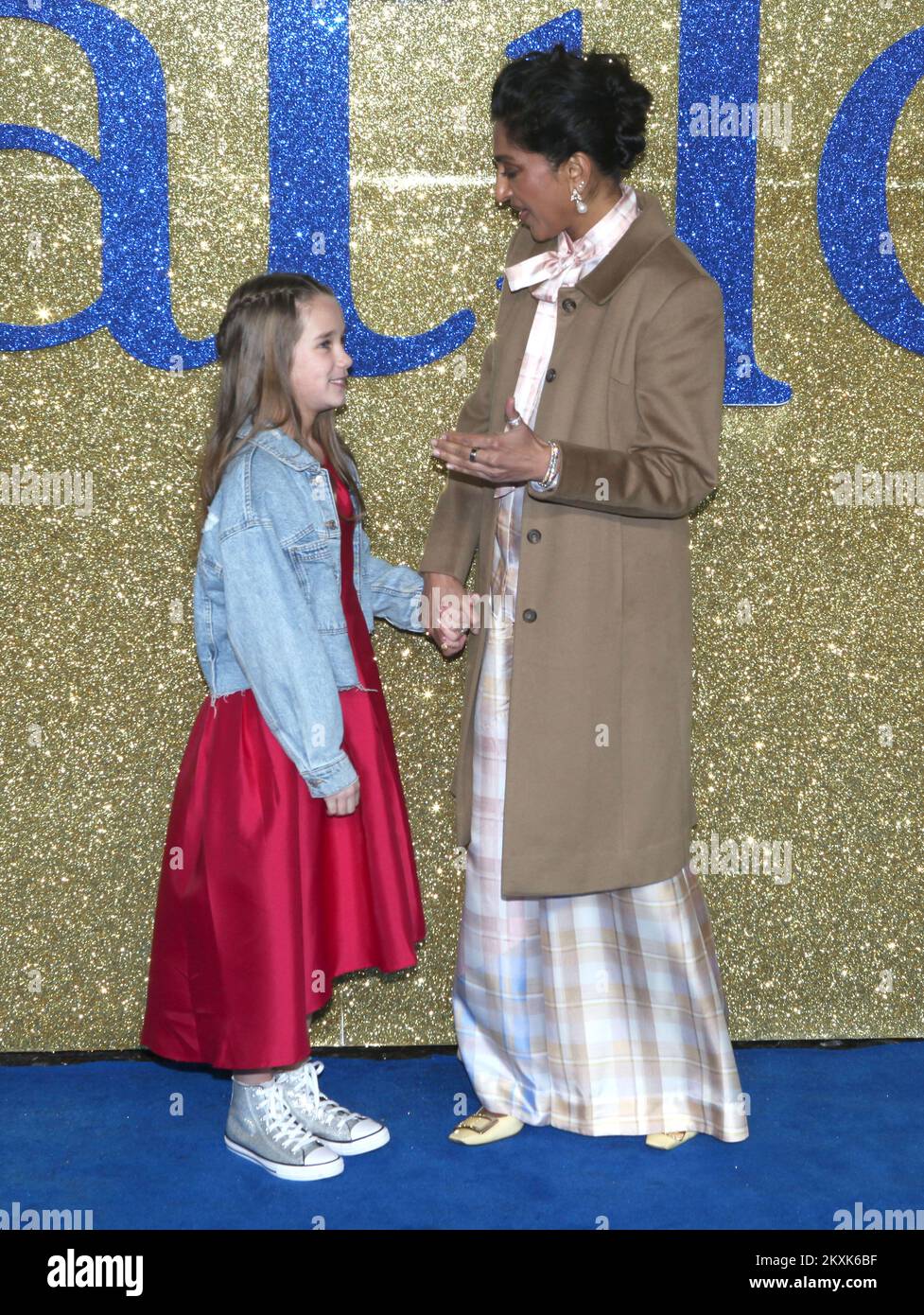 London, UK. Alisha Weir and Sindhu Vee at the gala screening of Matilda ...