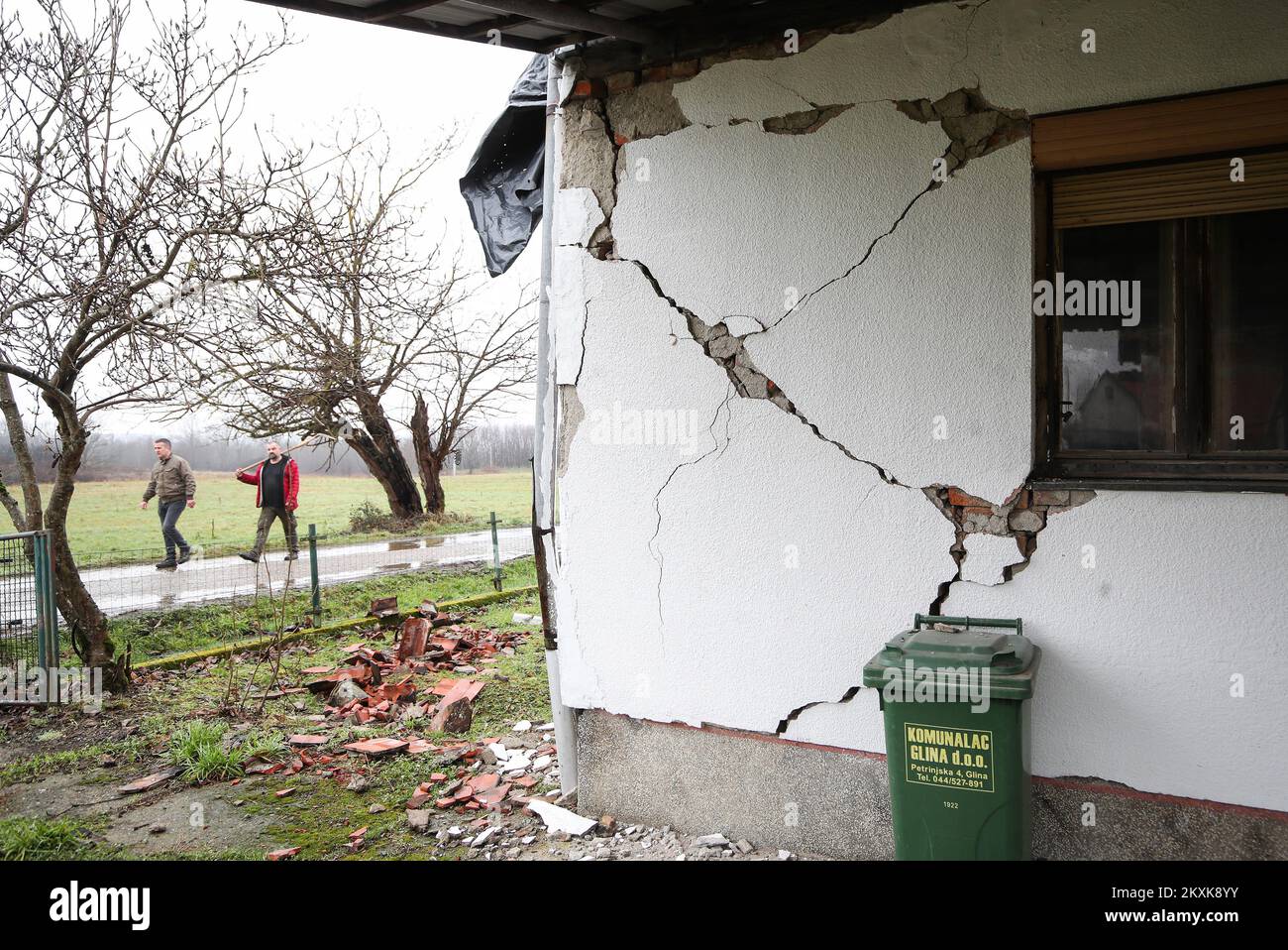A damaged house is seen in the Majske Poljan village after an ...
