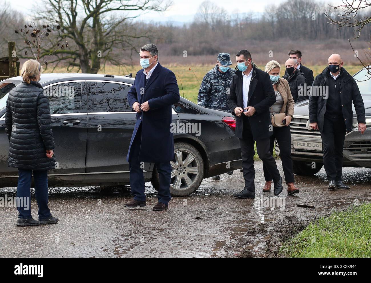 President of Croatia Zoran Milanovic visit the Majske Poljane village ...