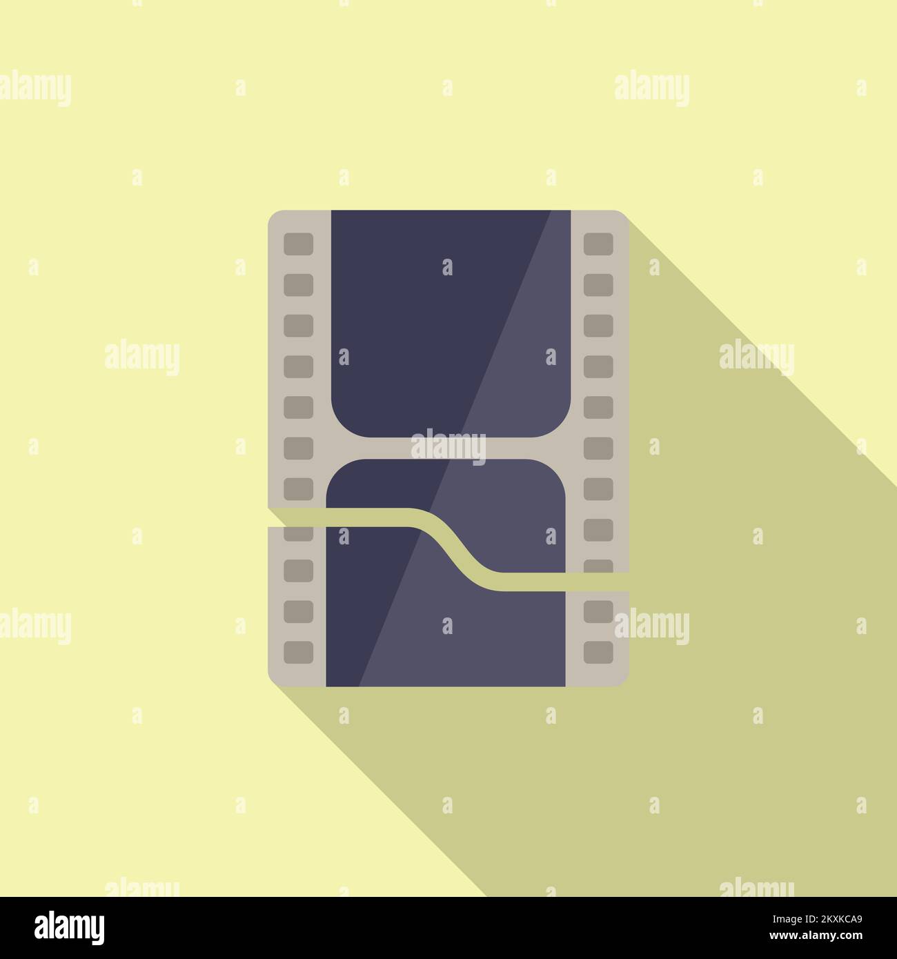 Cut film icon flat vector. Montage movie. Sound clip Stock Vector Image ...